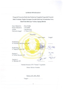 PENGARUH PENCUCIAN BENIH DAN PENAMBAHAN FUNGISIDA PENGENDALI PENYAKIT BULAI TERHADAP TINGKAT ...
